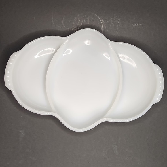 Fire King | Dining | Vintage Fire King White Milk Glass Relish Tray ...
